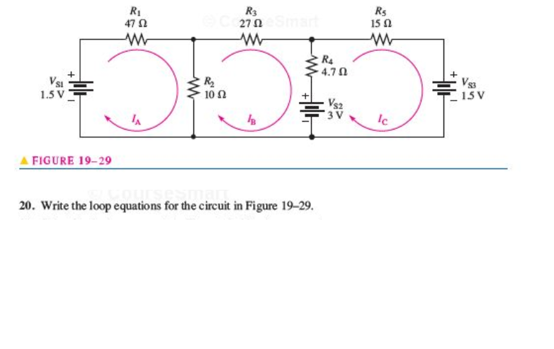 Solved Write the loop equations for the circuit in Figure | Chegg.com