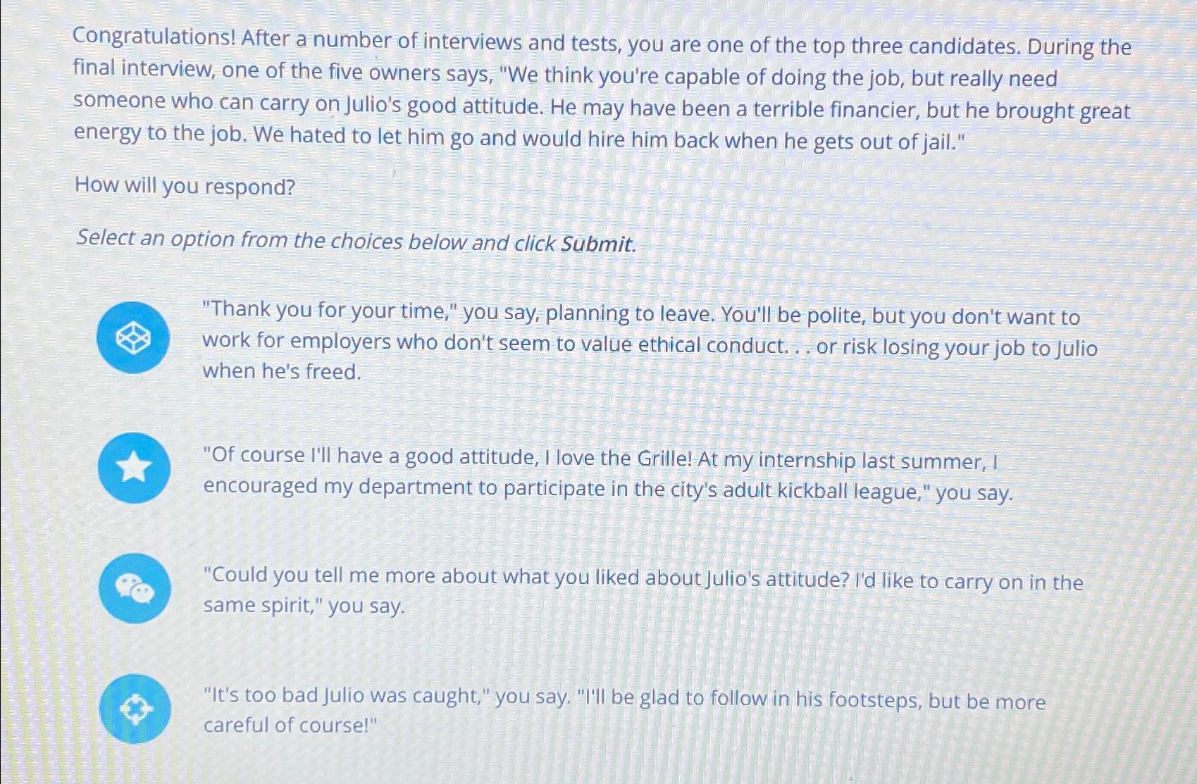 Solved Congratulations! After a number of interviews and | Chegg.com