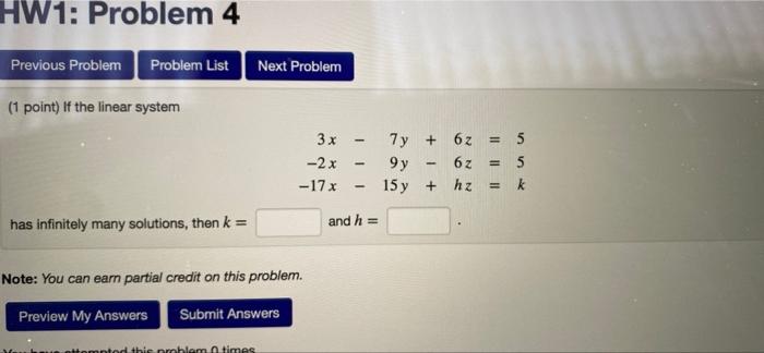 Solved HW1: Problem 4 Previous Problem Problem List Next | Chegg.com
