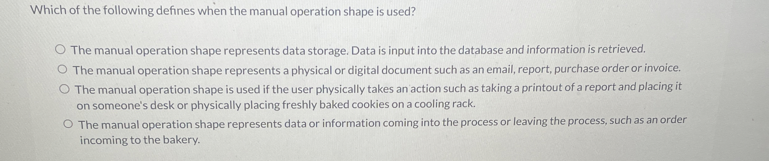 Solved Which of the following defines when the manual | Chegg.com