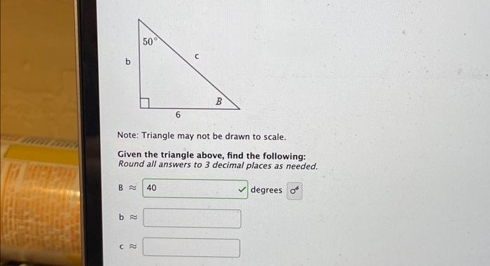 Solved Note: Triangle may not be drawn to scale. Given the | Chegg.com