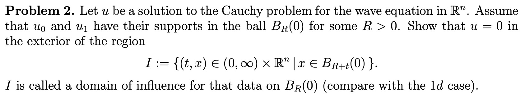 Solved Problem 2. ﻿Let u ﻿be a solution to the Cauchy | Chegg.com