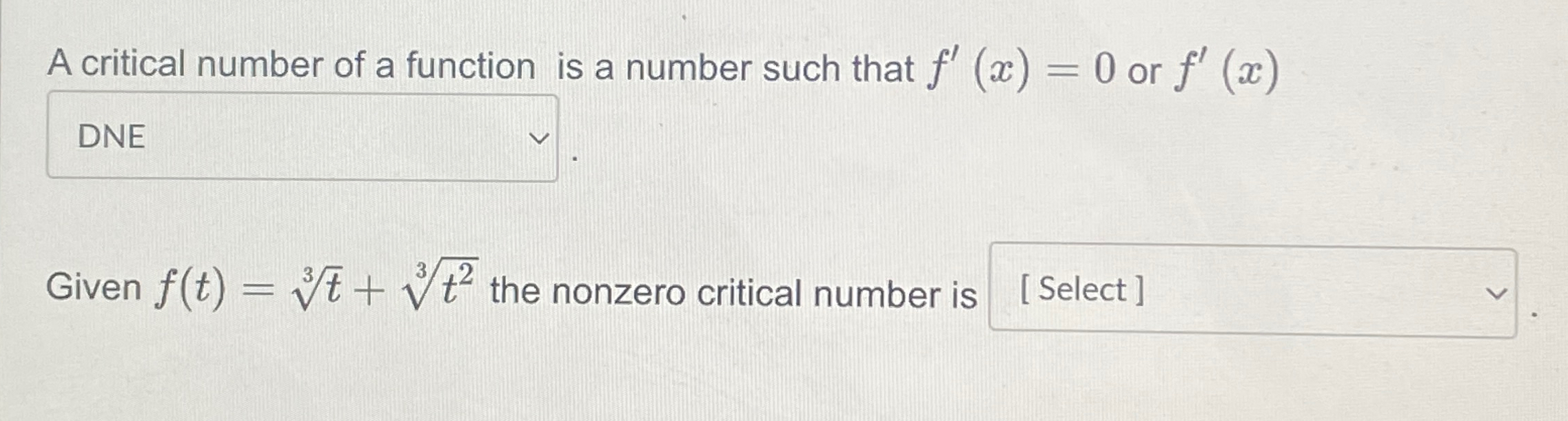 Solved A critical number of a function is a number such that | Chegg.com