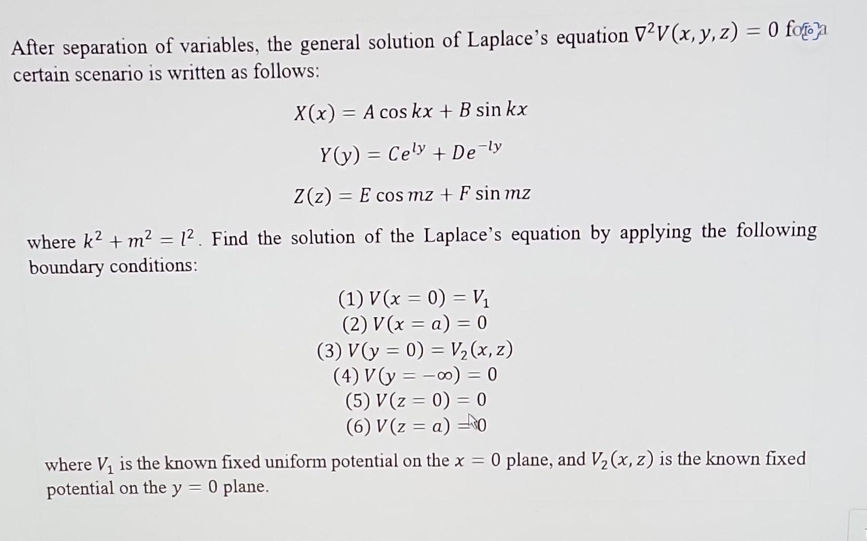 Solved After separation of variables, the general solution | Chegg.com