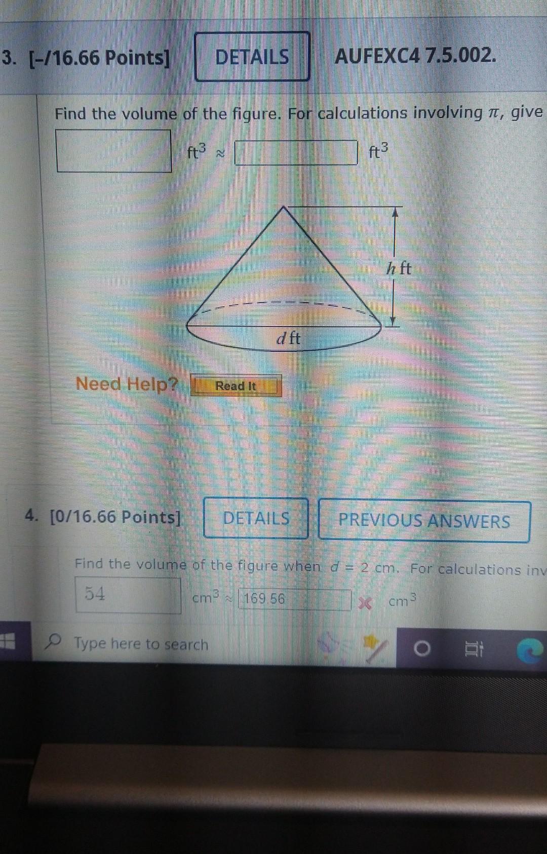 Solved Find the volume of the figure. For calculations | Chegg.com