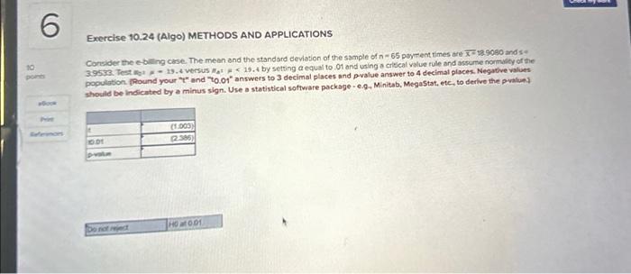 Solved 6 points eBook References Exercise 10.24 (Algo) | Chegg.com