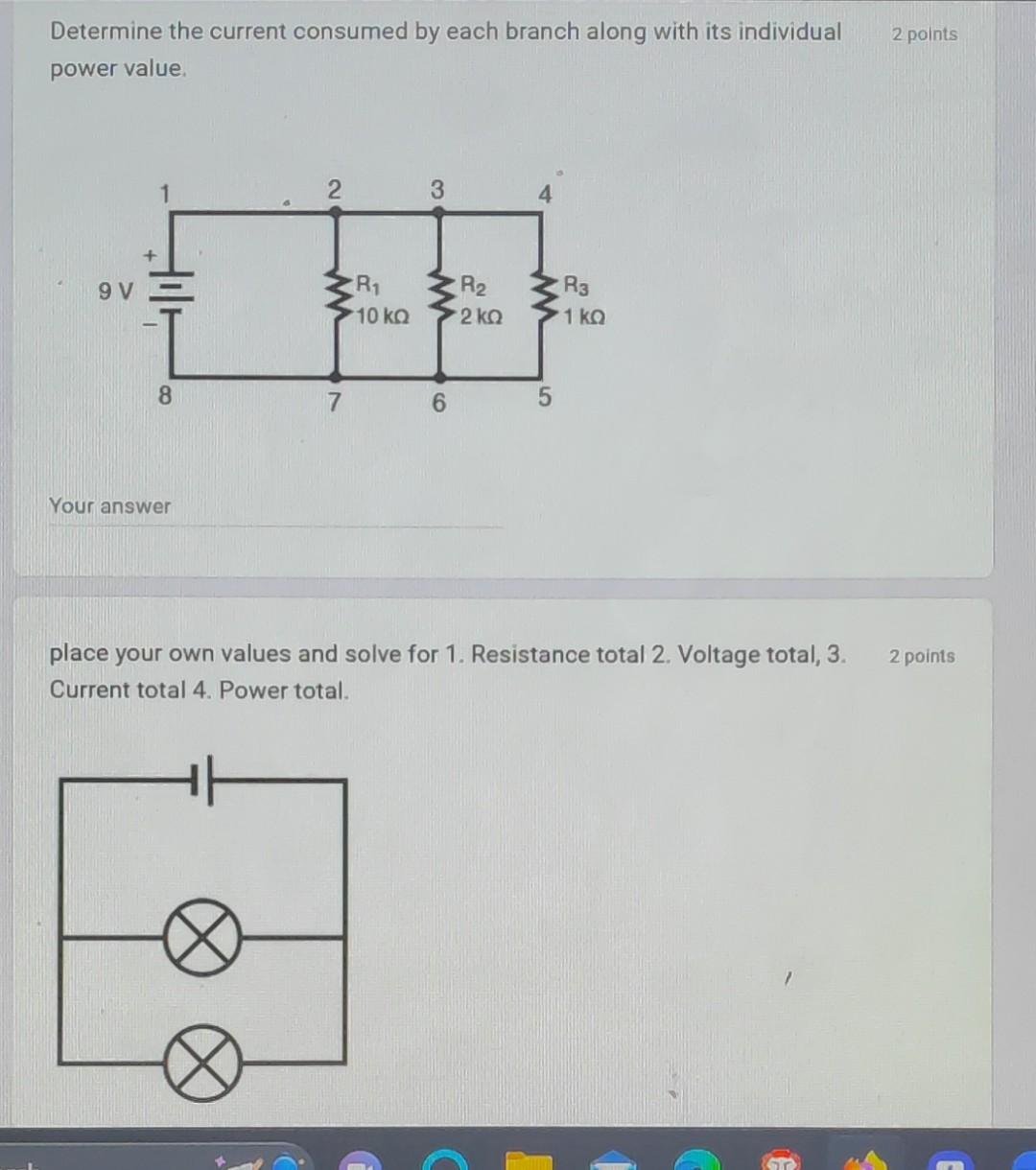 Solved Determine: 1. Resistance total 2. Current total 3. | Chegg.com