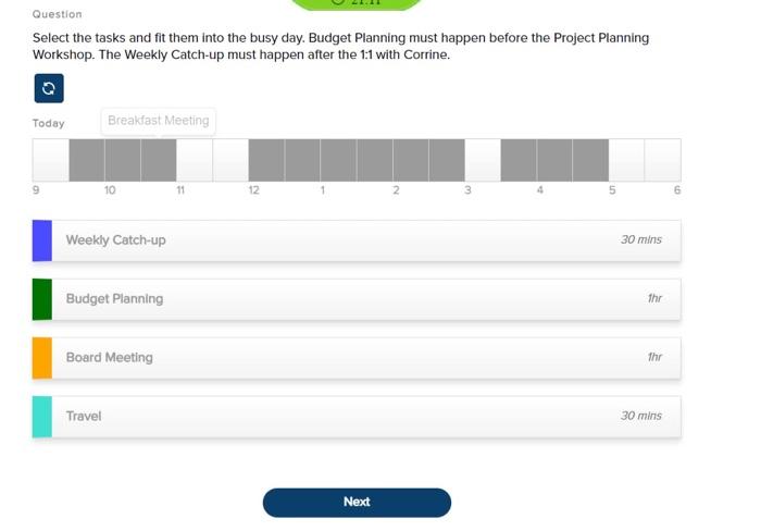Solved Select the tasks and fit them into the busy day. | Chegg.com