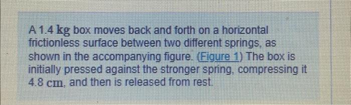 Solved 1 of 1A 1.4 kg box moves back and forth on a | Chegg.com