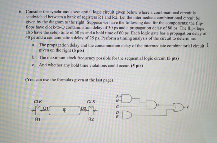 Solved 6. Consider the synchronous sequential logic circuit | Chegg.com