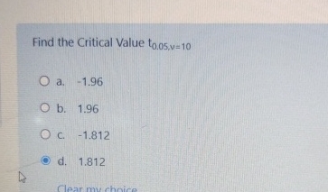 Solved Find the Critical Value | Chegg.com