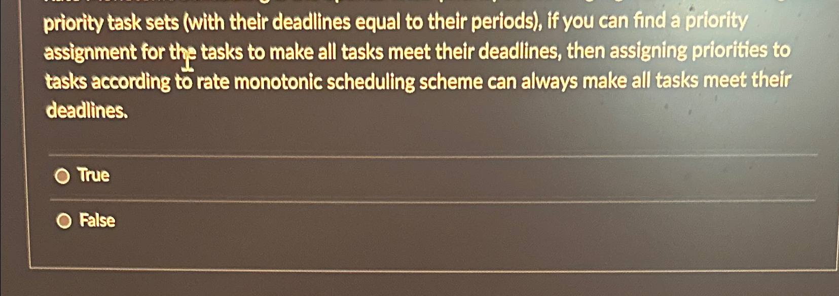 Solved Rate monotonic scheduling is the optimal | Chegg.com