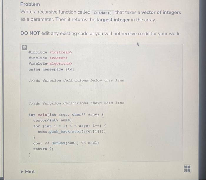 Solved 11 /ladd function definitions above this line 12 int | Chegg.com