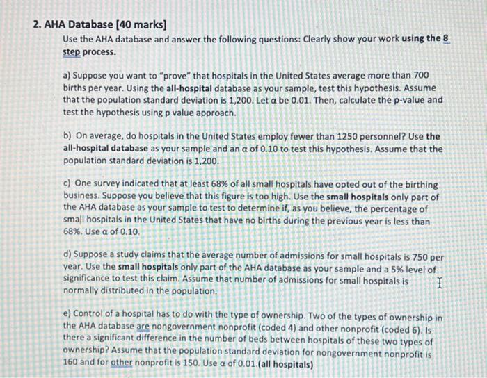 Solved Use the AHA database and answer the following | Chegg.com