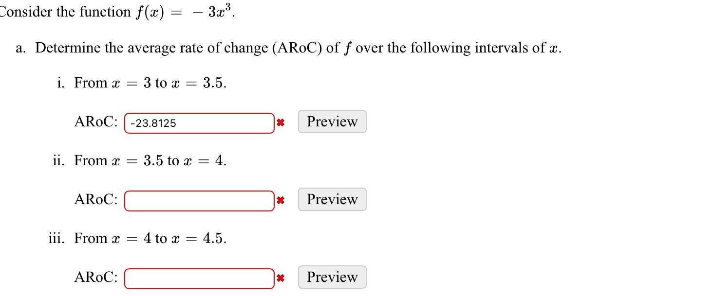 Solved Consider the function f(x)=-3x3.a. ﻿Determine the | Chegg.com