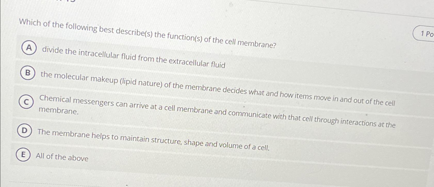 Solved Which of the following best describe(s) ﻿the | Chegg.com