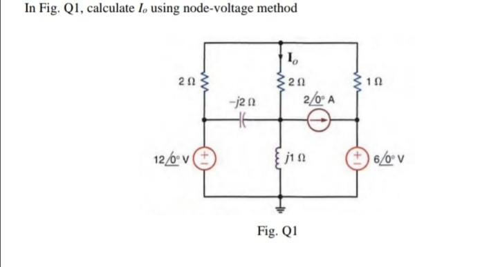 Solved In Fig. Q1, calculate le using node-voltage method 1. | Chegg.com