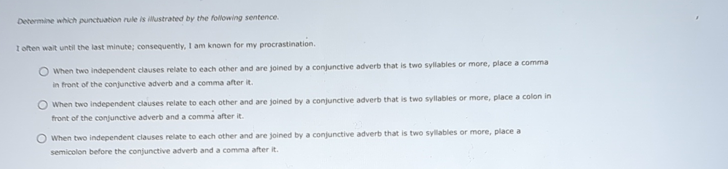 Solved Determine which punctuation rule is illustrated by | Chegg.com