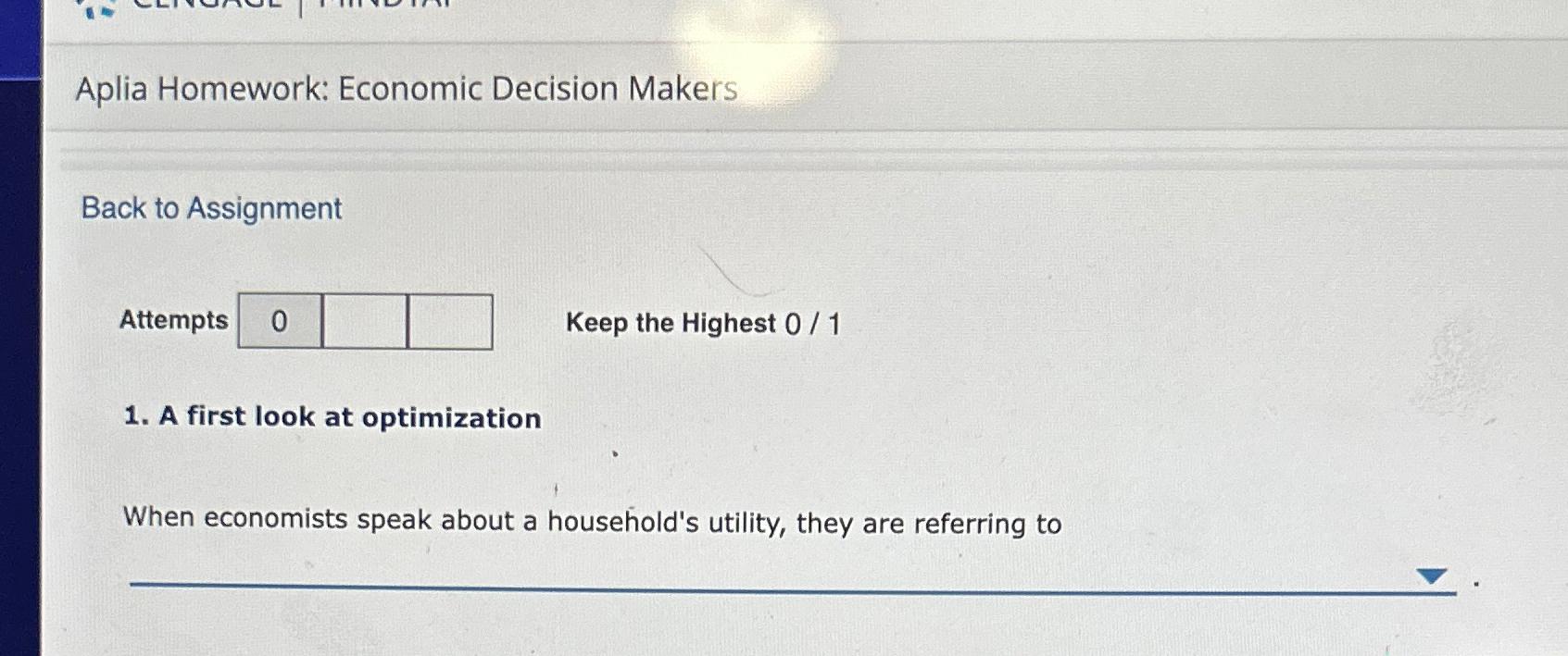Solved Aplia Homework: Economic Decision MakersBack to | Chegg.com