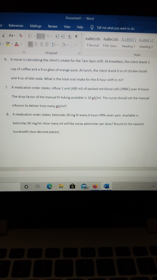 Solved Document1 Word Ut References Mailings Review View