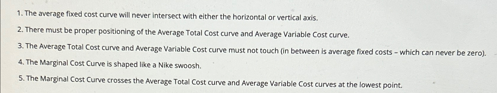 Solved The average fixed cost curve will never intersect | Chegg.com