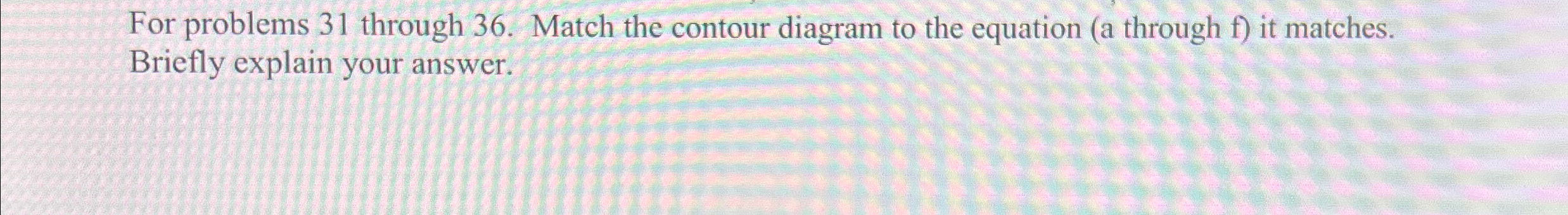 Solved For problems 31 ﻿through 36. ﻿Match the contour | Chegg.com