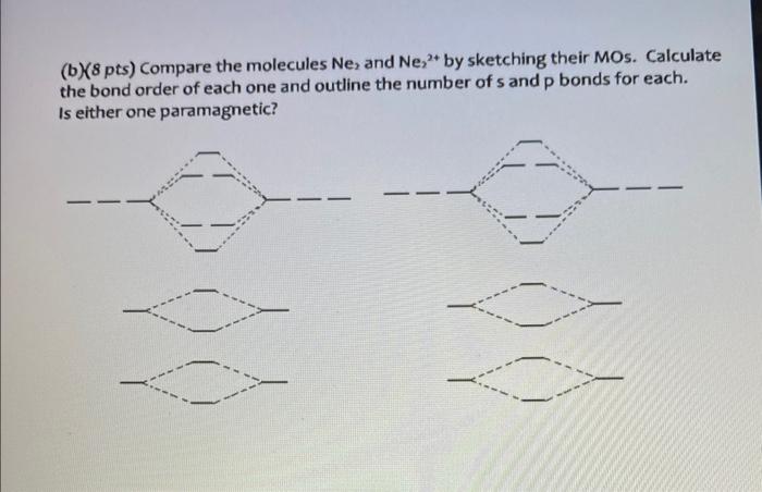 Solved (b) (8 pts ) Compare the molecules Ne2 and Ne22+ by | Chegg.com