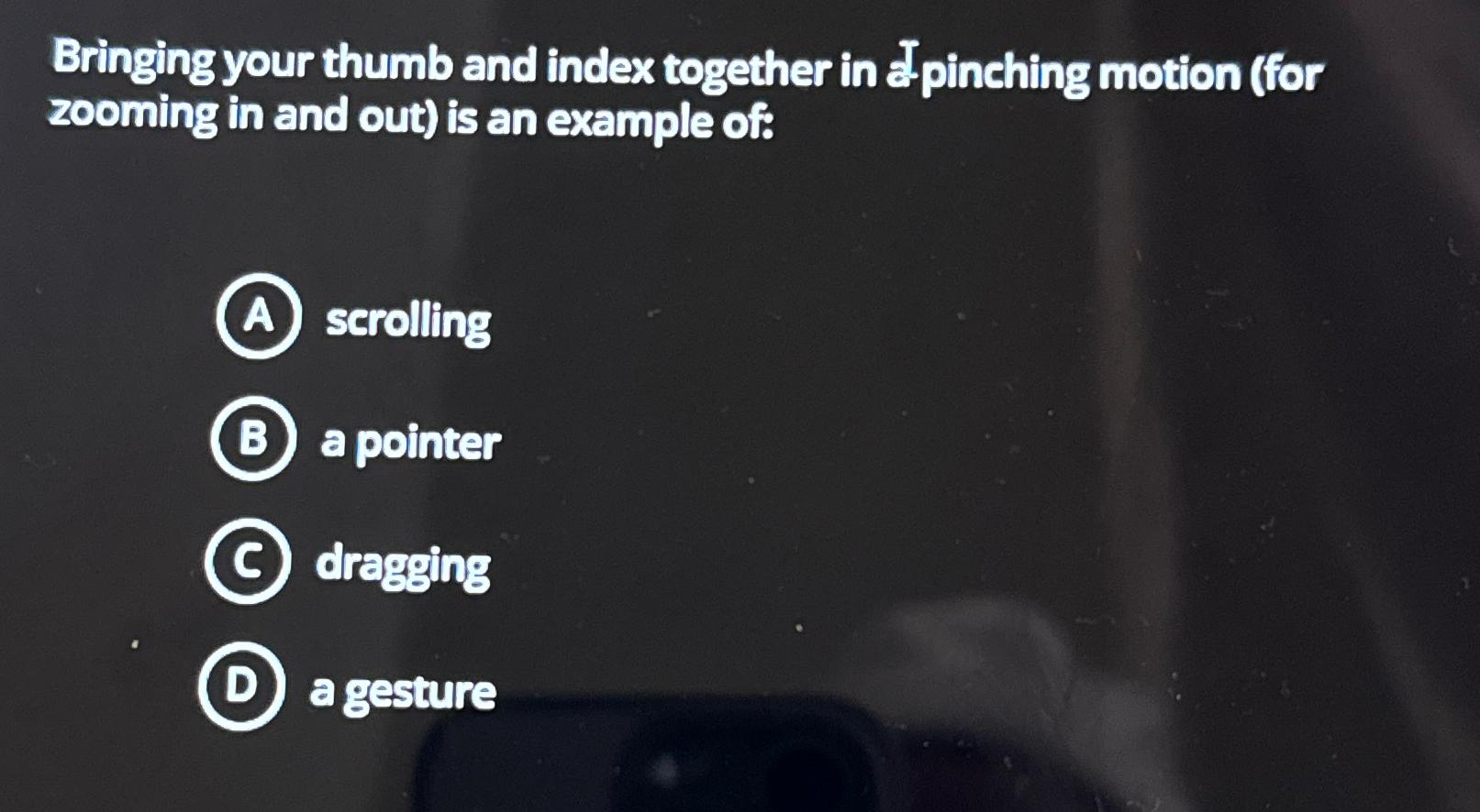 Solved Bringing your thumb and index together in a pinching | Chegg.com