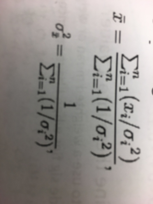 Solved finding weighted averages including uncertainties i | Chegg.com