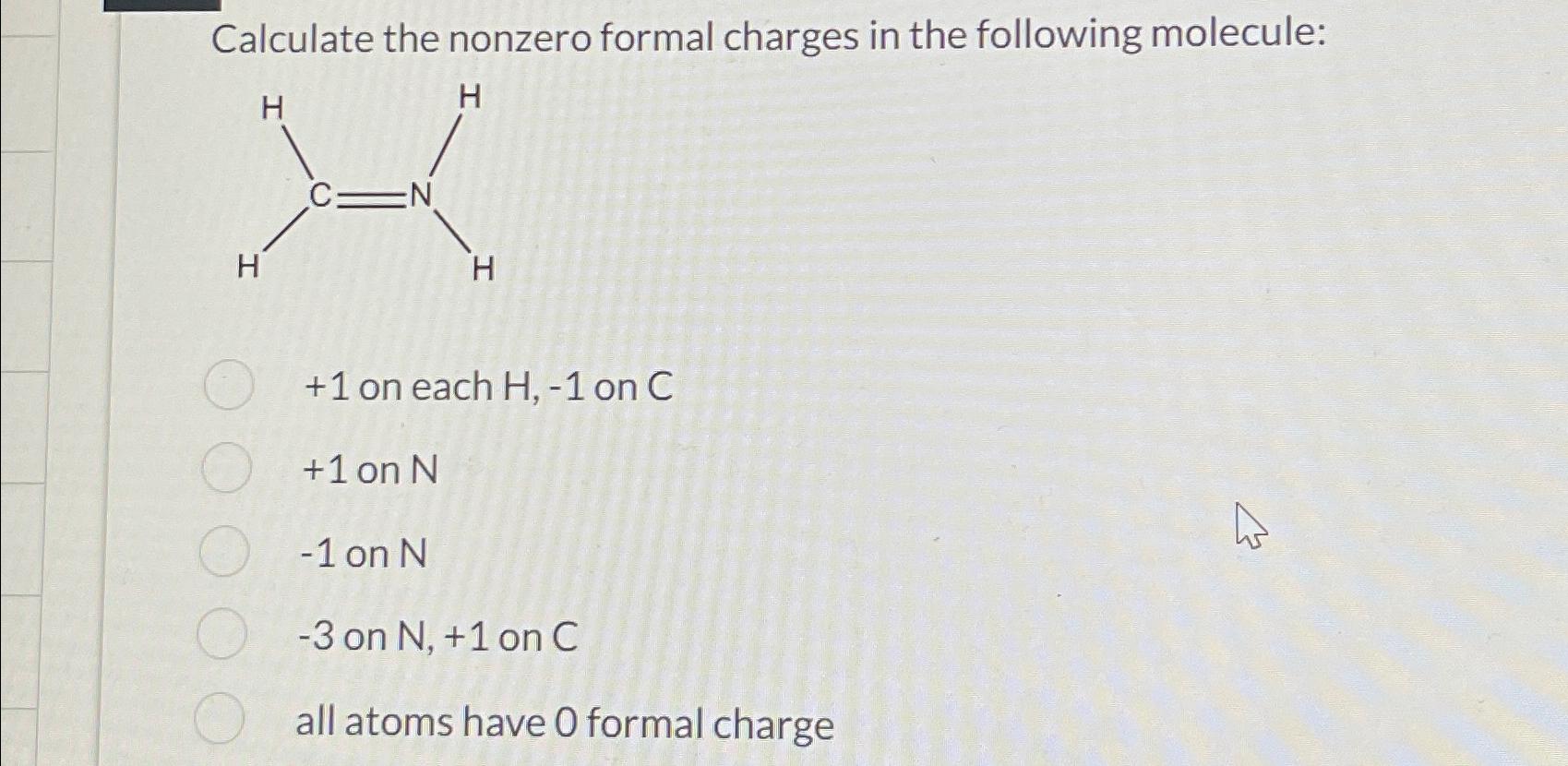 Solved Calculate the nonzero formal charges in the following | Chegg.com