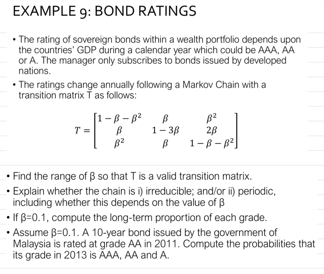 Solved EXAMPLE و: BOND RATINGSThe rating of sovereign bonds | Chegg.com