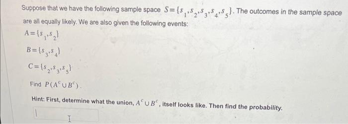 Solved Suppose that we have the following sample space | Chegg.com