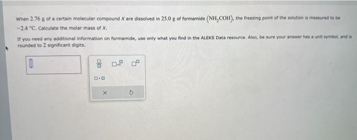 Solved When 2.76 g of a certain molecular compound X are | Chegg.com