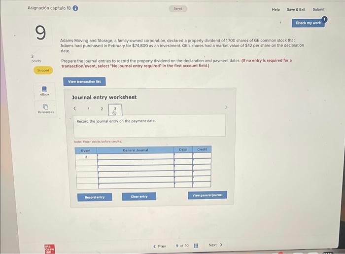 Solved Asignación capitulo 18 Sayed Help Save & Exit Submit | Chegg.com