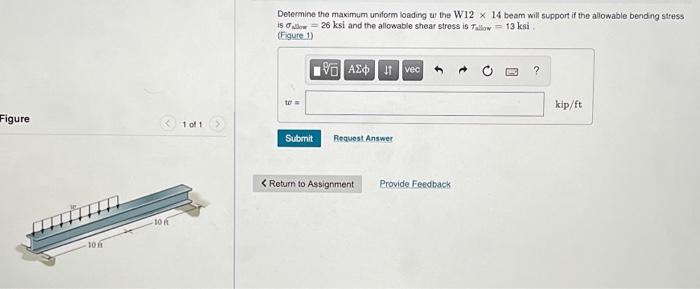 Solved Determine the maximum uniform loading ur the W12 x 14 | Chegg.com