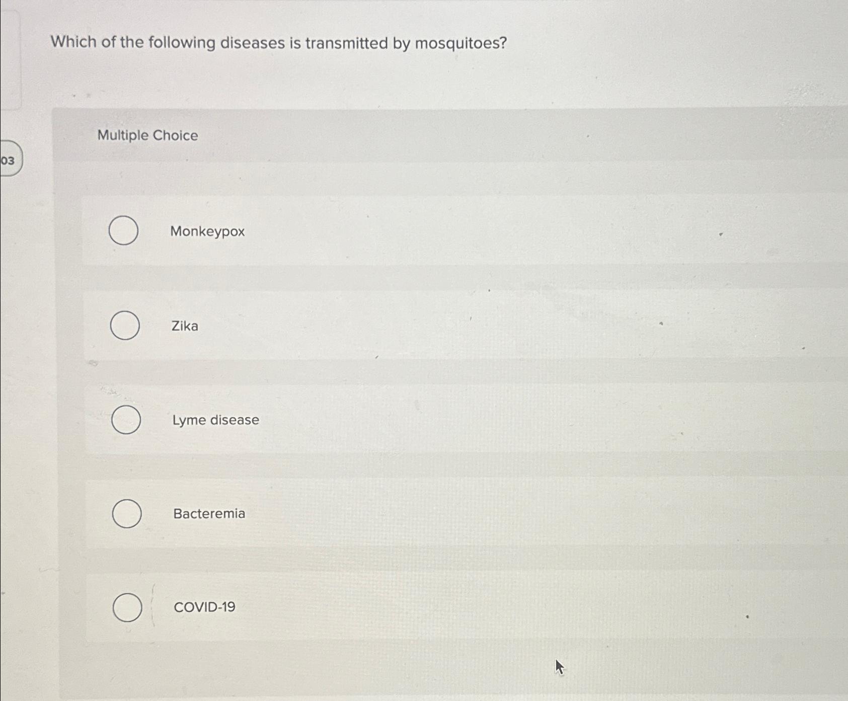Solved Which of the following diseases is transmitted by | Chegg.com