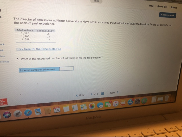 Solved Saved Help Save&Exit Submit Check my work The | Chegg.com