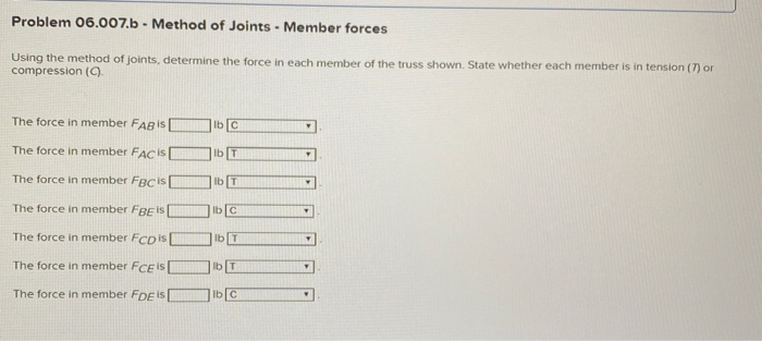 Solved Required information Problem 06.007 - Method of | Chegg.com
