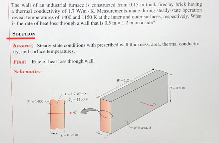 Solved 1.1 Consider the fireclay brick wall of Example 1.1 | Chegg.com