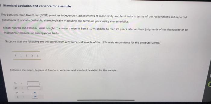Solved 5 Standard Deviation And Variance For A Sample The 6814