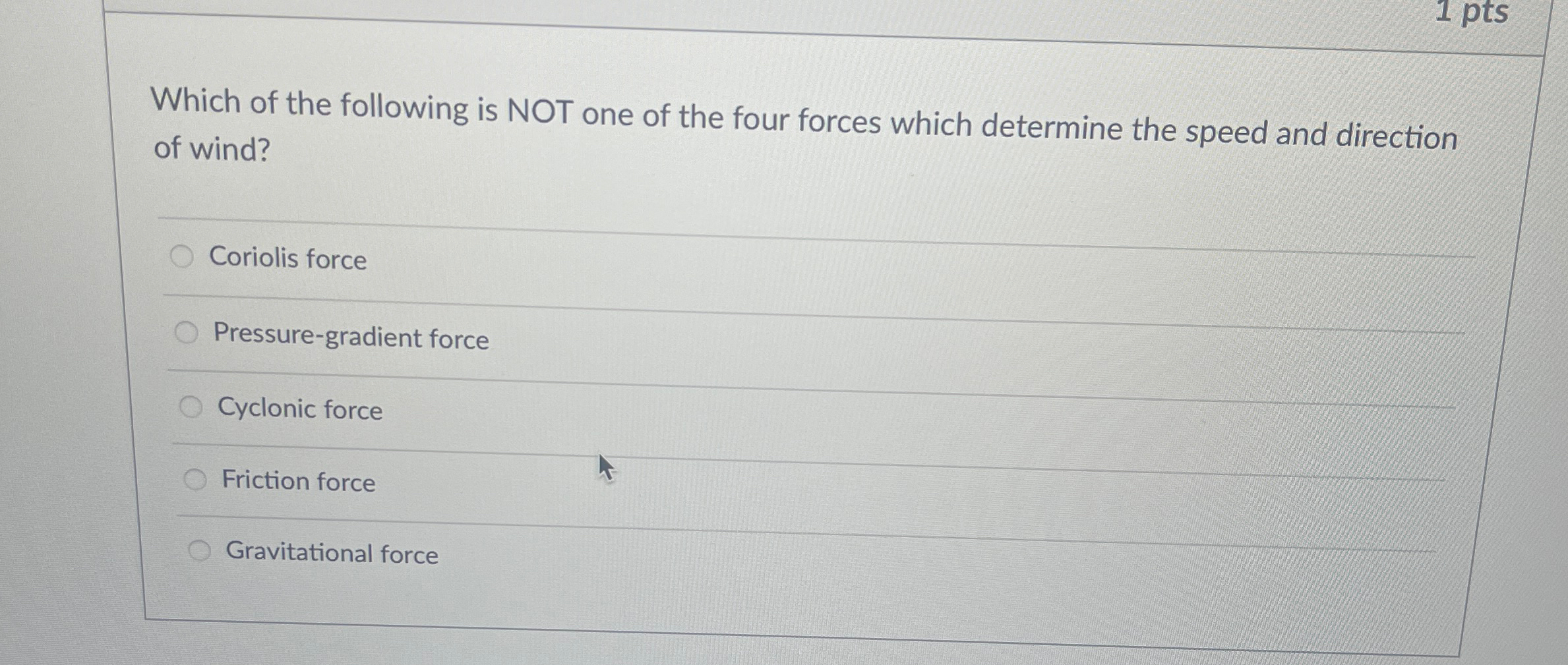 Solved Which of the following is NOT one of the four forces | Chegg.com