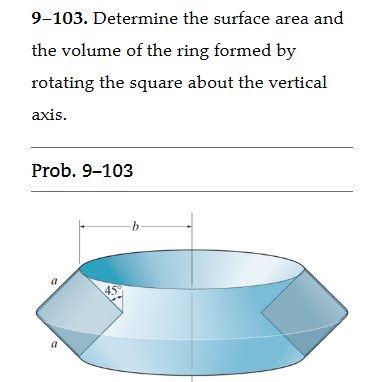 Solved 9–103. ﻿Determine the surface area and the volume of | Chegg.com