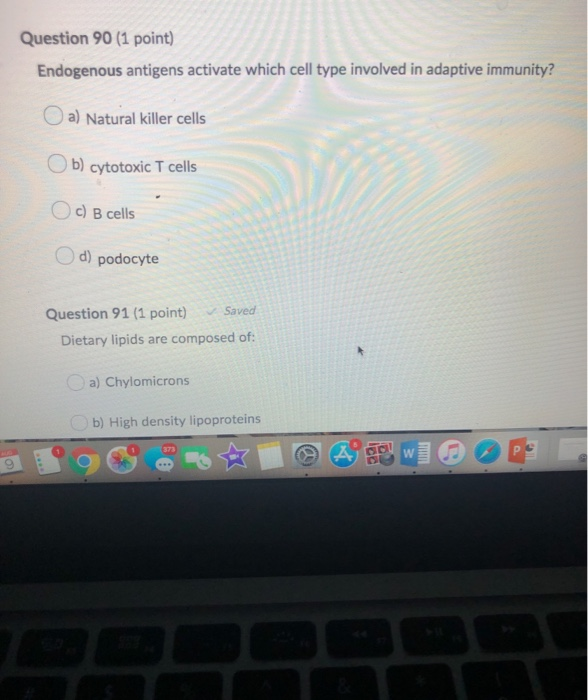 Solved Question 90 (1 point) Endogenous antigens activate | Chegg.com