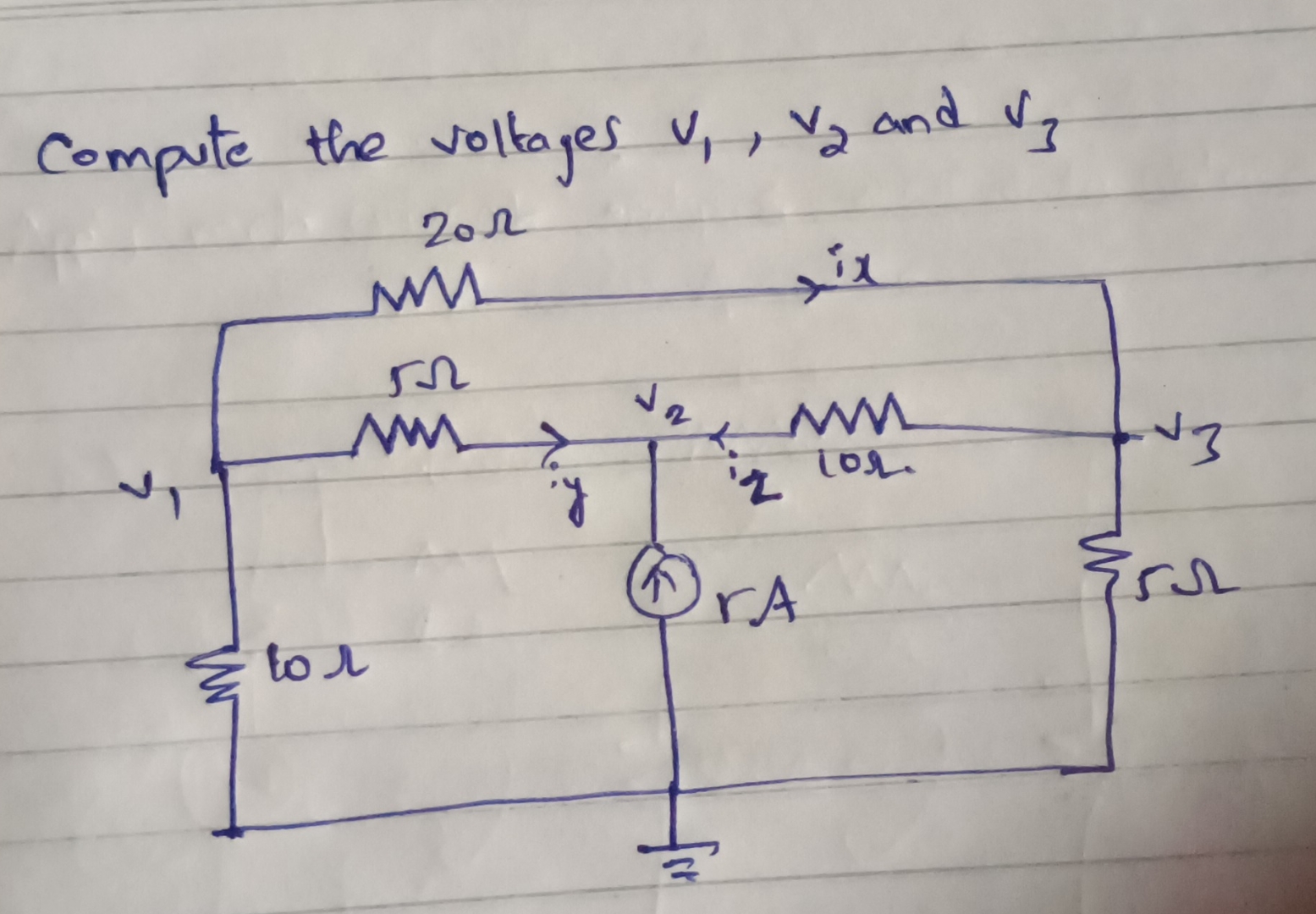 Solved Compute the voltages v1,v2 ﻿and v3 | Chegg.com