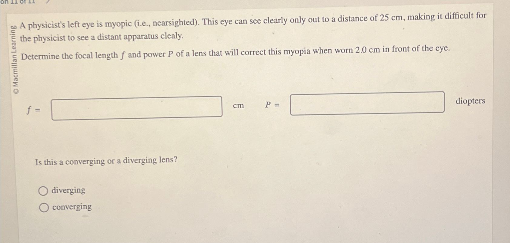 Solved the physicist to see a distant apparatus | Chegg.com