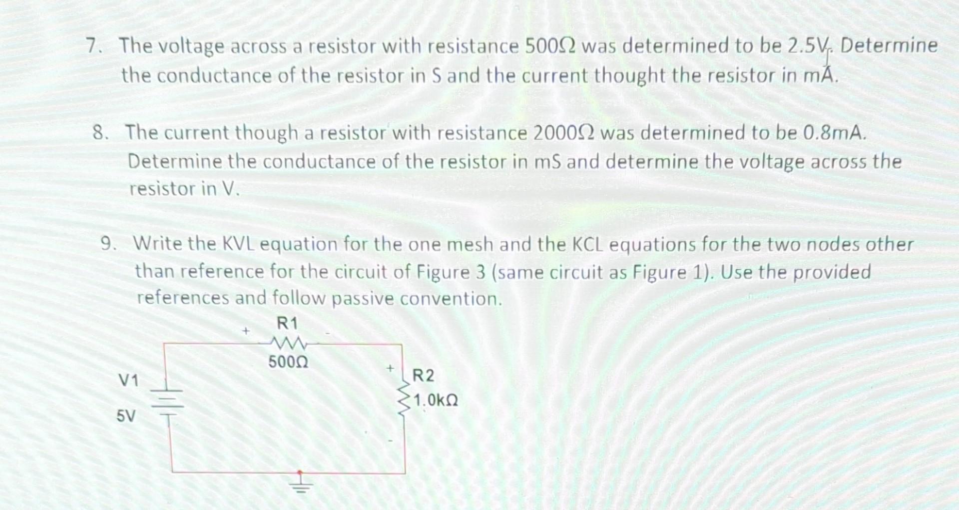 [Solved]: 7. The voltage across a resistor with re