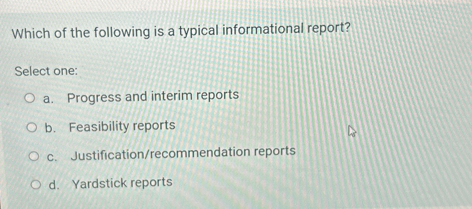Solved Which of the following is a typical informational | Chegg.com