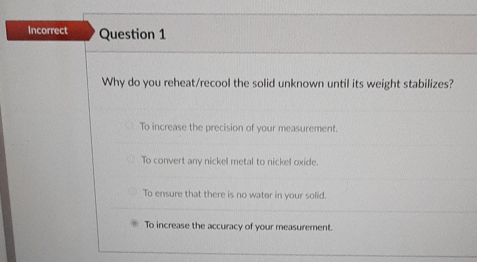 Solved Why do you reheat/recool the solid unknown until its | Chegg.com