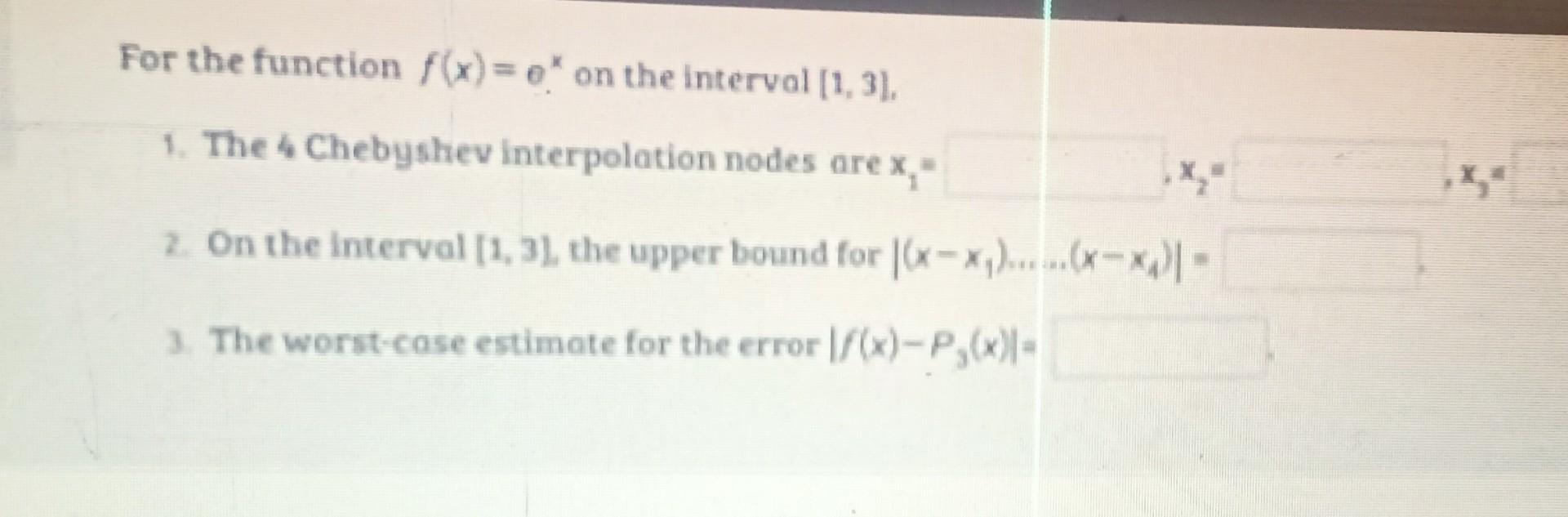 Solved For the function f(x)=θx on the interval [1,3]. 1. | Chegg.com