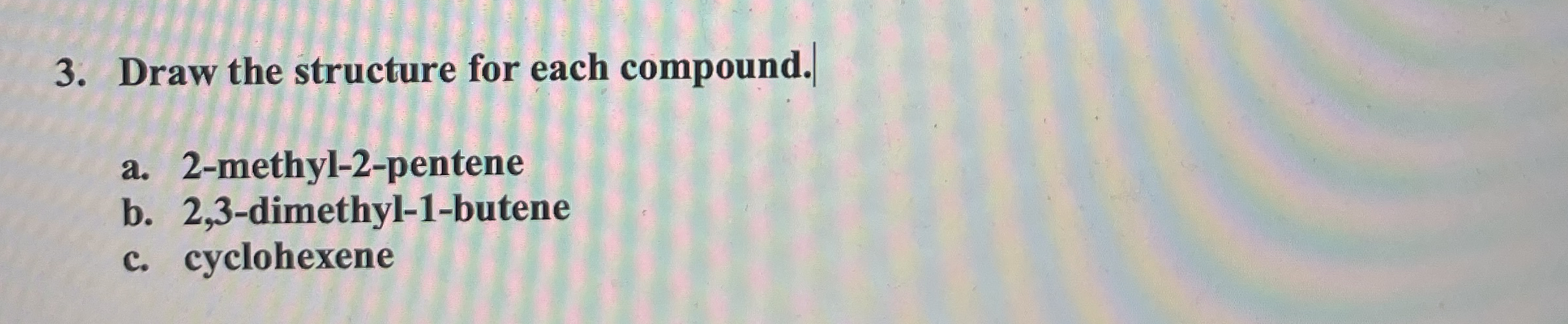 Solved Draw the structure for each | Chegg.com